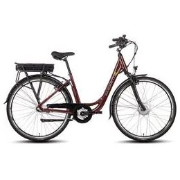 E-Bike SAXONETTE "Advanced Plus" Gr. 50, rot (bordeaux gl&auml;nzend, schwarz), Elektrofahrr&auml;der, Damen, 50cm, 28 Zoll (71,12cm), Pedelec, Elektrofahrrad f&uuml;r Damen u. Herren