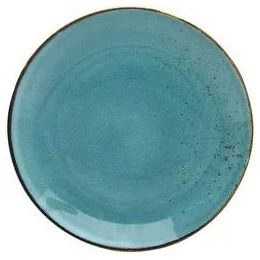 Speiseteller Creatable "Essteller NATURE COLLECTION", blau (aquablau), &Oslash;:27cm, Steinzeug, Speiseteller, Speiseteller, Teller Set f&uuml;r 6 Personen, &Oslash; 27 cm, Steinzeug, flache Teller