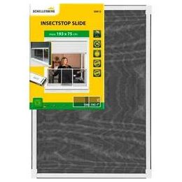 Insektenschutz-Fensterrahmen Schellenberg "ausziehbares Fliegengitter Schiebefenster mit Rahmen", wei&szlig; (rahmen: wei&szlig; gewebe: anthrazit), B:193cm H:75cm, Insektenschutzgitter, 50 x 75 - 142 cm oder 75 x 100 -193 cm, wei&szlig; und anthrazit