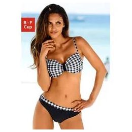B&uuml;gel-Bikini Lascana, Gr. 36, Cup C, schwarz-wei&szlig; (schwarz, wei&szlig;), Polyamid, bedruckt, kariert, Bikini-Sets B&uuml;gel-Bikini, im schwarz-wei&szlig;en Karodruck