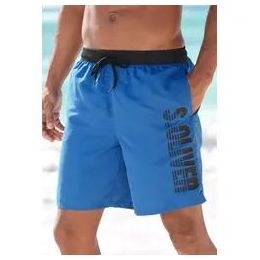 Badeshorts s.Oliver, Herren, Gr. XXL (58/60), Lang, blau (blau (langgr&ouml;&szlig;e)), Microfaser, Polyester, Badehosen Badeshorts