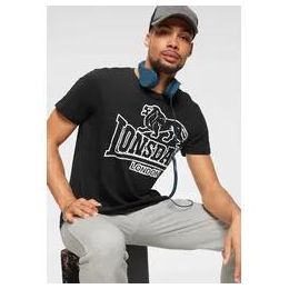 T-Shirt Lonsdale "LANGSETT", Herren, Gr. 5XL (72/74), schwarz, Single Jersey, Obermaterial: 100% Baumwolle, unifarben, schmal h&uuml;ftlang, Rundhals, Shirts T-Shirt