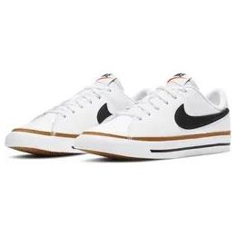 Sneaker Nike SPORTSWEAR "COURT LEGACY (GS)", M&auml;dchen, Gr. 35,5, schwarz-wei&szlig; (wei&szlig; schwarz), Leder, kontrastfarbene Details, unifarben mit Farbeins&auml;tzen, Schuhe Sneaker, F&uuml;r Kinder & Jugendliche