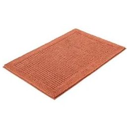 Badematte Kleine Wolke "Net", orange (terracotta), H:17mm, Baumwolle, Badematten, Badematte, Badteppich, Uni Farben, rutschhhemmend