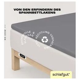 Spannbettlaken Schlafgut "EASY Jersey Elasthan Topper", grau (grau mid), 1 Stk., Jersey, 140-160x200-220 10cm, Jersey, Obermaterial: 95% Baumwolle, 5% Elasthan, Bettlaken, Spannbettlaken, MADE IN GREEN by OEKO-TEX