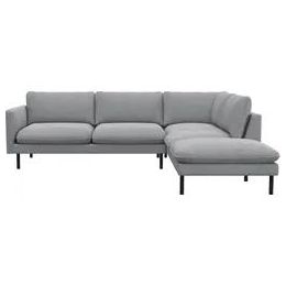 Ecksofa FLEXLUX "Bolzano Designsofa, bequem durch Kaltschaum im Sitz, L-Form", grau (sophisto grau), B:262cm H:61cm T:222cm, 100% Polyester, Sofas, Ecksofa, lose Sitz -& R&uuml;ckenkissen, hohe F&uuml;&szlig;e