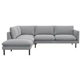 Ecksofa FLEXLUX "Bolzano Designsofa, bequem durch Kaltschaum im Sitz, L-Form", grau (sophisto grau), B:262cm H:61cm T:222cm, 100% Polyester, Sofas, Ecksofa, lose Sitz -& R&uuml;ckenkissen, hohe F&uuml;&szlig;e