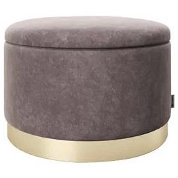 Pouf Playboy "SUE", altrosa samt, B:55cm H:35cm T:55cm, Holzwerkstoff, Metall, Polyester, Poufs, Pouf, Abnehmbarer Deckel, innen Stauraum f&uuml;r Decken, Kissen und Sonstiges