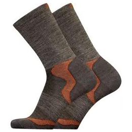 Socken UphillSport "MALLA 2er Pack", Damen, Gr. 39-42, grau (grau, meliert), 50% Wolle, 48% Polyamid, 2% Elasthan, mehrfarbig, Socken Socken, mit atmungsaktiver Funktion