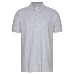 Poloshirt Fruit of the Loom, Herren, Gr. 3XL (64/66), grau (grau, meliert), Piqu&eacute;, Obermaterial: 97% Baumwolle, 3% Polyester, meliert, schmal h&uuml;ftbedeckend, Rundhals, Shirts, Piqu&eacute;, unifarben