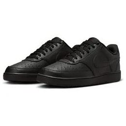 Sneaker Nike SPORTSWEAR "Court Vision Low Next Nature", Herren, Gr. 44,5, schwarz (schwarz, schwarz, schwarz), Synthetik, Schuhe Sneaker, inspiriert vom Design des Nike Air Force