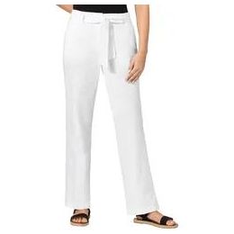 Palazzohose Casual Looks, Damen, Gr. 21, Kurzgr&ouml;&szlig;en, beige (ecru), 55% Leinen, 45% Baumwolle, unifarben, lang, Hosen Palazzohose