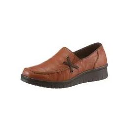 Slipper Loretta, Damen, Gr. 37, braun (cognac), Leder, Schuhe Slipper