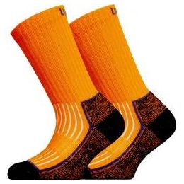 Socken UphillSport "SAANA JR 2er Pack", Damen, Gr. 31-33, orange, 45% Baumwolle, 27% Polyamid, 26% Wolle, 2% Elasthan, mehrfarbig, Socken Socken, mit Flextech-Struktur