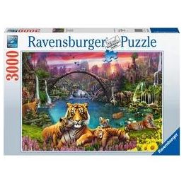 Puzzle Ravensburger "Tiger in paradiesischer Lagune", bunt, Puzzles, KinderB:120cm H:80cm, Pappe, Made in Germany, B:120cm H:80cm