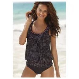 Oversize-Tankini Venice Beach, Damen, Gr. 36, N-Gr, schwarz (schwarz, grau), Polyamid, Bikini-Sets, Oversize-Form