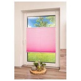 Plissee K-home "Klemmfix Pisa" Gr. 4, pink, B:70cm H:130cm, Obermaterial: 100% Polyester, Plissees, Crushed-Optik