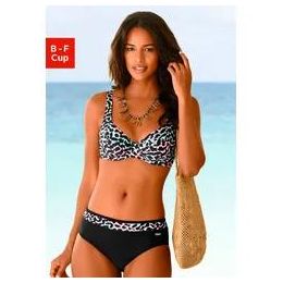 B&uuml;gel-Bikini Venice Beach, Damen, Gr. 38, Cup F, schwarz (schwarz, bedruckt), Polyamid, gemustert, Bikini-Sets B&uuml;gel-Bikini, mit aktuellem Look