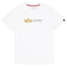 T-Shirt Alpha Industries "Alpha Label T-Shirt", Herren, Gr. L, wei&szlig;, Obermaterial: 100% Baumwolle, Shirts T-Shirt