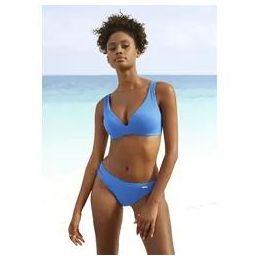 Triangel-Bikini-Top Sunseeker "Fancy", Damen, Gr. 40, Cup B, blau, Obermaterial: 92% Polyamid, 8% Elasthan. Futter: 100% Polyamid. Wattierung: 100% Polyester, strukturiert, Bikini-Oberteile, mit Push-up-Effekt