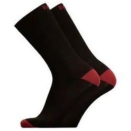 Socken UphillSport "POSIO 2er Pack", Damen, Gr. 35-38, schwarz (schwarz, rot), 48% Wolle, 31% Polyamid, 20% Polypropylen, 1% Elasthan, mehrfarbig, Socken Socken, mit atmungsaktiver Funktion