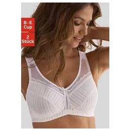 Entlastungs-BH Petite Fleur, Damen, Gr. 105, Cup E, schwarz (schwarz, wei&szlig;), Microtouch, Obermaterial: 45% Polyamid, 40% Baumwolle, 15% Elasthan, Basic, BHs Entlastungs-BH, ohne B&uuml;gel mit leicht wattierten Tr&auml;gern &ndash; auch ideal f&uuml;r gro&szlig;e Gr&ouml;&szlig;en