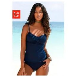 B&uuml;gel-Tankini-Top s.Oliver "Spain", Damen, Gr. 44, Cup C, blau (marine), Microfaser, Microfaser, unifarben, Bikini-Oberteile, mit Wickeloptik