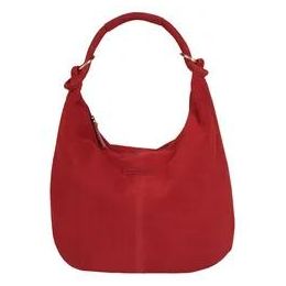 Shopper Bruno Banani, Damen, Gr. B/H/T: 43cm x 33cm x 4cm onesize, rot, Leder, unifarben, Taschen Shopper, echt Leder