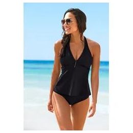 B&uuml;gel-Tankini-Top s.Oliver "Aiko", Gr. 44, Cup B, schwarz, Microfaser, Microfaser, Polyamid, unifarben, Bikini-Oberteile, mit H&auml;keloptik