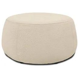 Hocker DOMO collection "800012", beige (creme), B:75cm H:42cm T:75cm, 100% Polyester, Hocker, Polsterhocker Pouf, Hocker rund gepolstert