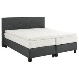 Boxspringbett, grau (anthrazit), B:175cm L:210cm, Bezug: 80% Baumwolle/20% Polyester, Westfalia Schlafkomfort, Komplettbetten, Boxspringbett, wahlweise mit Topper
