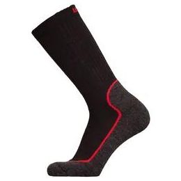 Socken UphillSport "SUOMU", Damen, Gr. 39/42, grau (grau, rot), 65% Wolle, 26% Polyamid, 8% Polypropylen, 1% Elasthan, mehrfarbig, Socken Socken, mit mehrlagiger Struktur