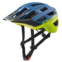 Fahrradhelm Cratoni "AllRace" Gr. 56, blau (blau, gelb matt), Helme, 56/61 Kopfumfang: 56cm - 61cm, matt