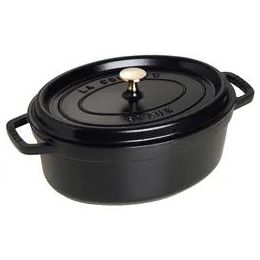 Br&auml;ter Staub "Cocotte", schwarz, B:25cm H:16,7cm L:37,5cm &Oslash;:31cm, T&ouml;pfe, robust, langlebig, perfekte Hitzeverteilung, Aromaregen-Deckel