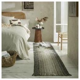 L&auml;ufer FLAIR RUGS "Jute Ombre", grau, B:60cm H:8mm L:230cm, Jute, Kunstfaser, Wolle, Teppiche, L&auml;ufer