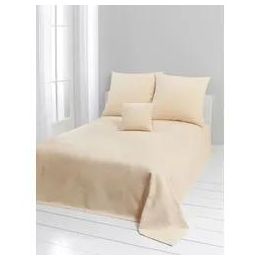 Tagesdecke Gr. 5, beige (ecru), B:280cm L:210cm, 100% Baumwolle, Tagesdecken