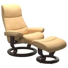 Fu&szlig;hocker stressless "View", gelb, B:57cm H:40cm T:47cm, Hocker, Fu&szlig;hocker, mit Classic Base,Gestell Wenge
