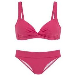 Triangel-Bikini Lascana, Damen, Gr. 34, Cup A, rot, Polyamid, unifarben, Bikini-Sets Triangel-Bikini, in Bralette-Form