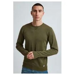 Rundhalspullover Blend "BHPullover", Herren, Gr. L, gr&uuml;n (olive night), Feinstrick, 100% Baumwolle, unifarben, regular fit normal, Rundhals, eng, Pullover Rundhalspullover, Stilvoller Feinstrick-Pullover mit Rundhalsausschnitt