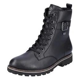 Winterboots Remonte, Damen, Gr. 41, schwarz, Leder, Schuhe Winterboots, Blockabsatz, Schn&uuml;rboots, Outdoorschuh mit Zierschnalle