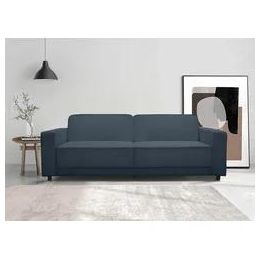 3-Sitzer DOREL HOME "ALLIE Schlafsofa 225 cm", blau, B:225cm H:82cm T:84cm, 100% Polyester, Sofas, Bett-Funktion (108/190cm), trendiger Cord o. pflegeleichter Velours