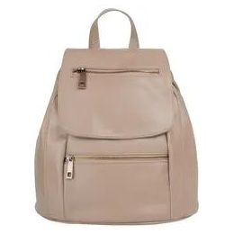 Cityrucksack Samantha Look, Damen, Gr. B/H/T: 24cm x 27cm x 11cm, onesize, rosa, Leder, Rindsleder, beschichtet, leicht gl&auml;nzend, Rucks&auml;cke Cityrucksack, echt Leder, Made in Italy