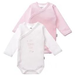 Body Liliput "I am growing every day", Jungen, Gr. 62/68, EURO-Gr&ouml;&szlig;en, rosa (wei&szlig;, rosa), 100% Baumwolle, bedruckt, V-Ausschnitt, Bodys Body, mit langen &Auml;rmeln im Doppelpack