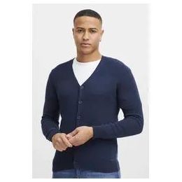 Cardigan Blend "BHCaden", Herren, Gr. L, blau (schwarz navy), Feinstrick, 100% Baumwolle, unifarben, regular fit normal, V-Ausschnitt, elastischer Bund, Strickjacken, Gem&uuml;tlicher Feinstrick-Cardigan