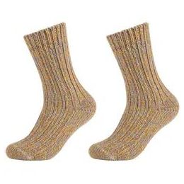Socken s.Oliver "Socken 2er Pack", Damen, Gr. 35/38, gelb (ochre), 66% Polyacryl 29% Wolle 4% Polyamid 1% Elasthan, Socken Socken