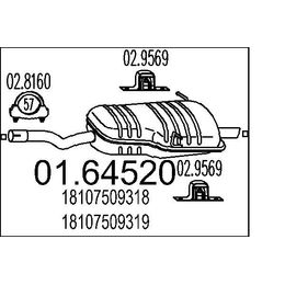 MTS MARKENTECHNIKSERVICEGMBH & CO. KG MTS Endschalld&auml;mpfer 01.64520 f&uuml;r BMW 18107509319 18107509318