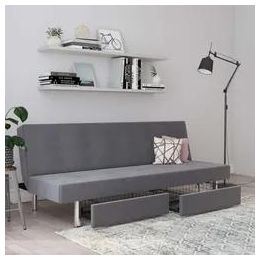 Schlafsofa DOREL HOME "Erica", grau (hellgrau), B:190cm H:74cm T:82cm, Sofas, Schlafsofa, Daybed mit aufklappbarer Liegefl&auml;che