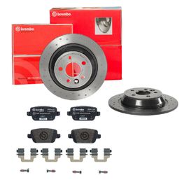 Brembo Bremsensatz-Hinterachse XTRA LINE SK8K0F9ST3 Bremsensatz, Scheibenbremse hinten rechts links Gelocht 302mm f&uuml;r LAND ROVER FORD (CHANGAN) 7G912A