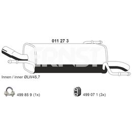 Ernst Endschalld&auml;mpfer 011273 f&uuml;r GENERAL MOTORS OPEL 5852281 13126165 9129833