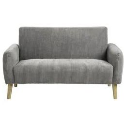 2-Sitzer "Moby", grau, B:145cm H:83cm T:75cm, ATLANTIC HOME COLLECTION, Sofas, mit Federkern, kleiner Tasche und in modernem Cordbezug
